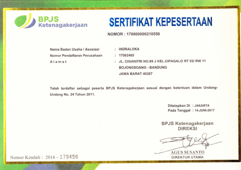 10 - BPJS - CV Indraloka | PDF