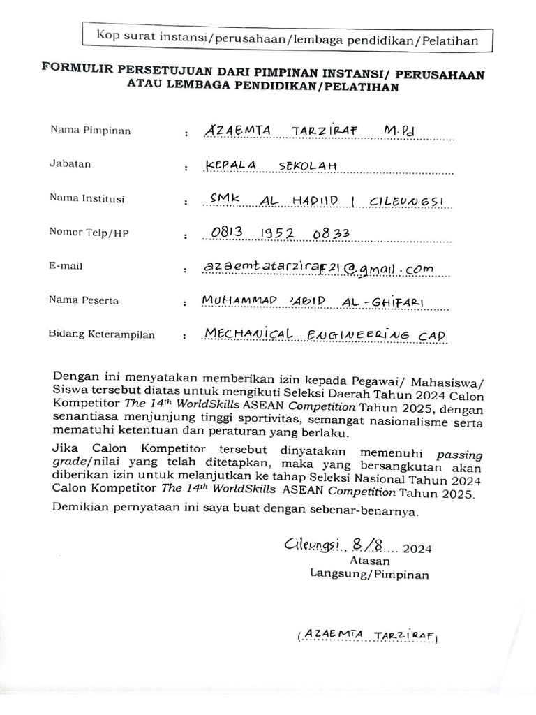 Formulir Persetujuan Abid | PDF