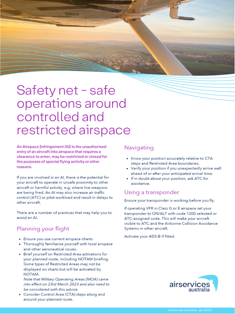 Safety Net Safe Operations Around Controlled and Restricted Airspace ...
