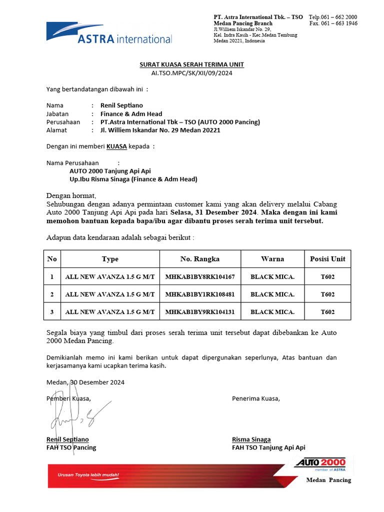Memo TTP Delivery PT PGN | PDF