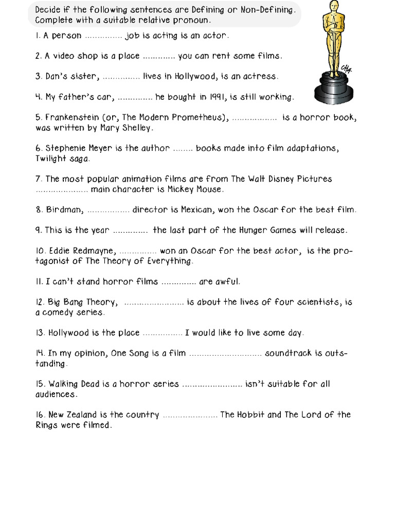 Relative Clauses Practice. | PDF