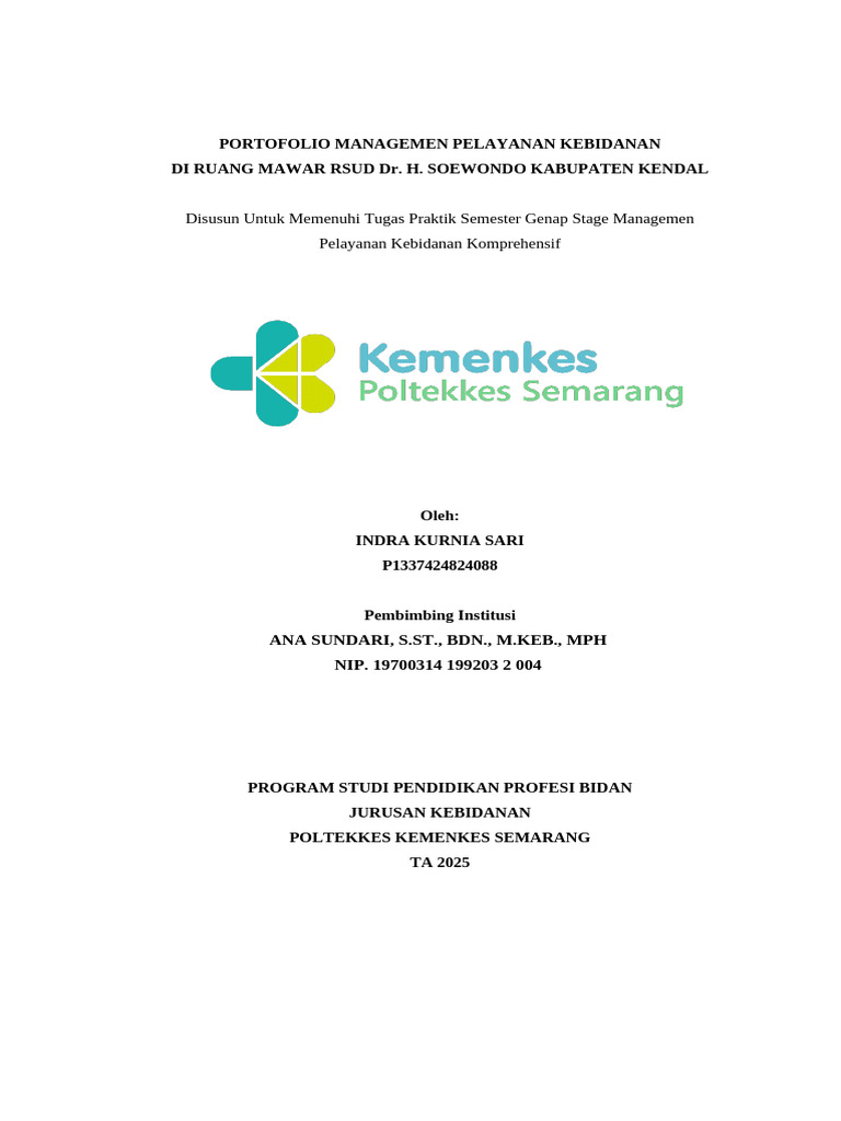 Manajemen Pelayanan Kebidanan RSUD Kendal | PDF
