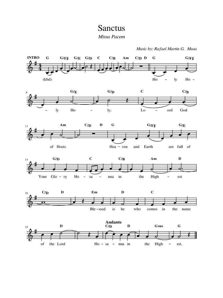Sanctus | PDF | Mass (Liturgy) | Catholic Liturgy