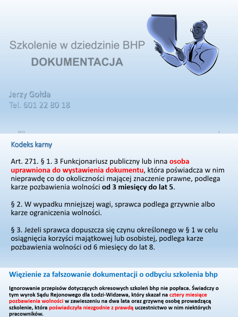 Dokumentacja Szkole BHP Jerzy Goda | PDF