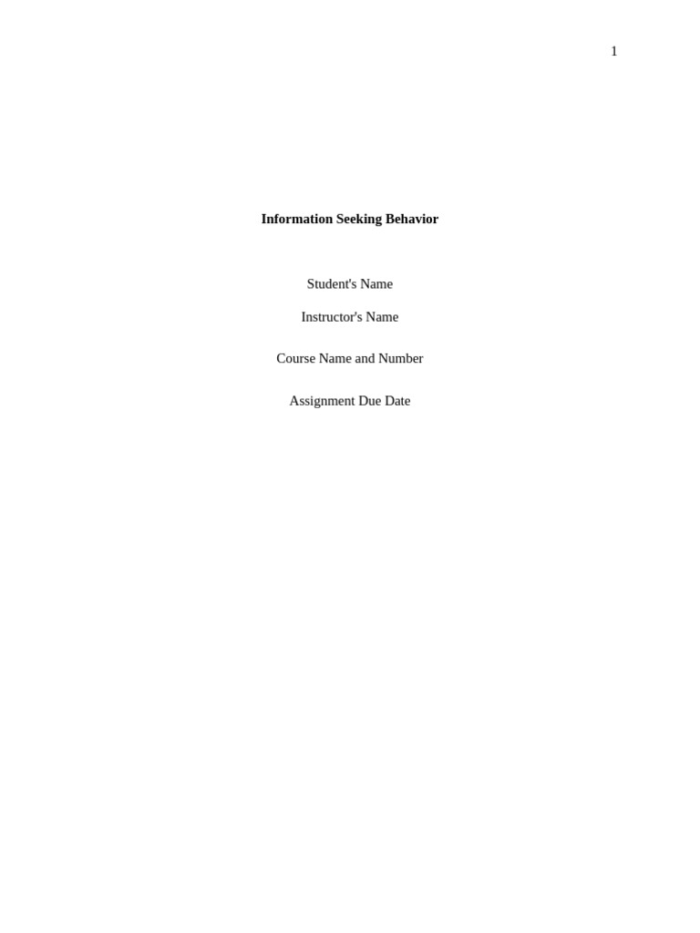 Information Seeking in Education Context | PDF | Information | Science