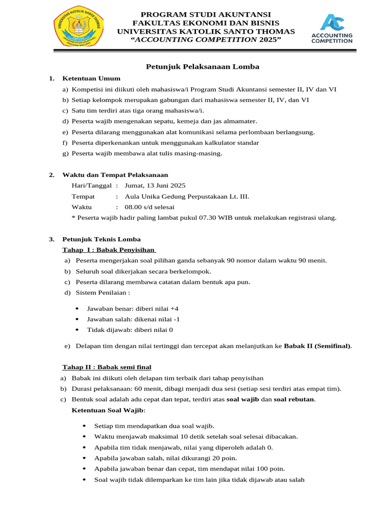 Aturan Lomba Acc. 2025 | PDF