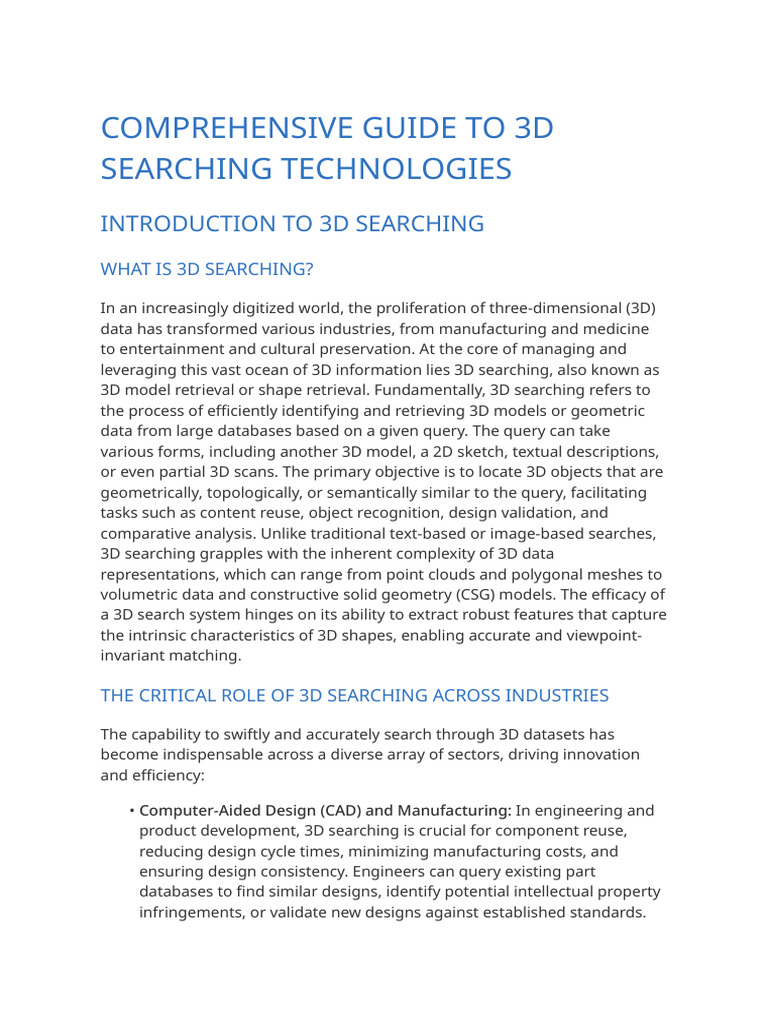 3D Search Technology - A Comprehensive Overview | PDF | Voxel | Lidar