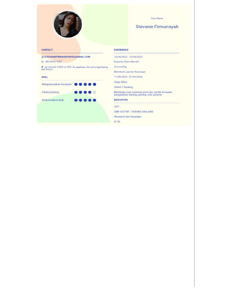 CV Stevanie | PDF