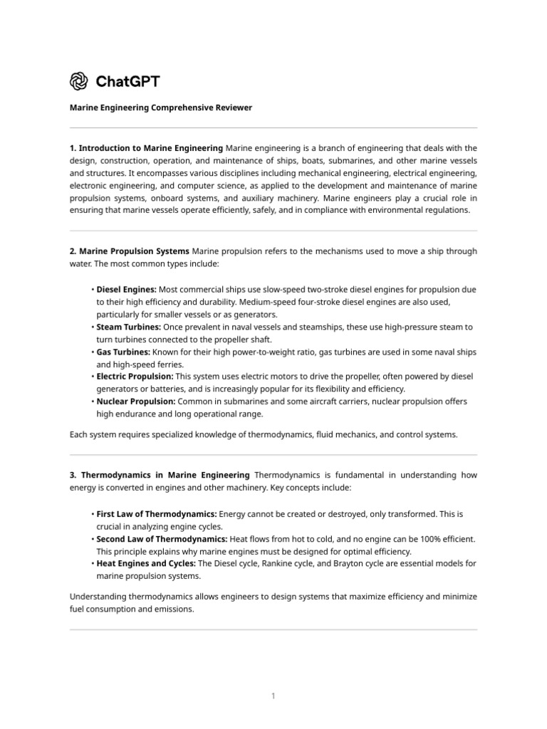 Marine Engineering Study Guide | PDF | Marine Propulsion | Engines