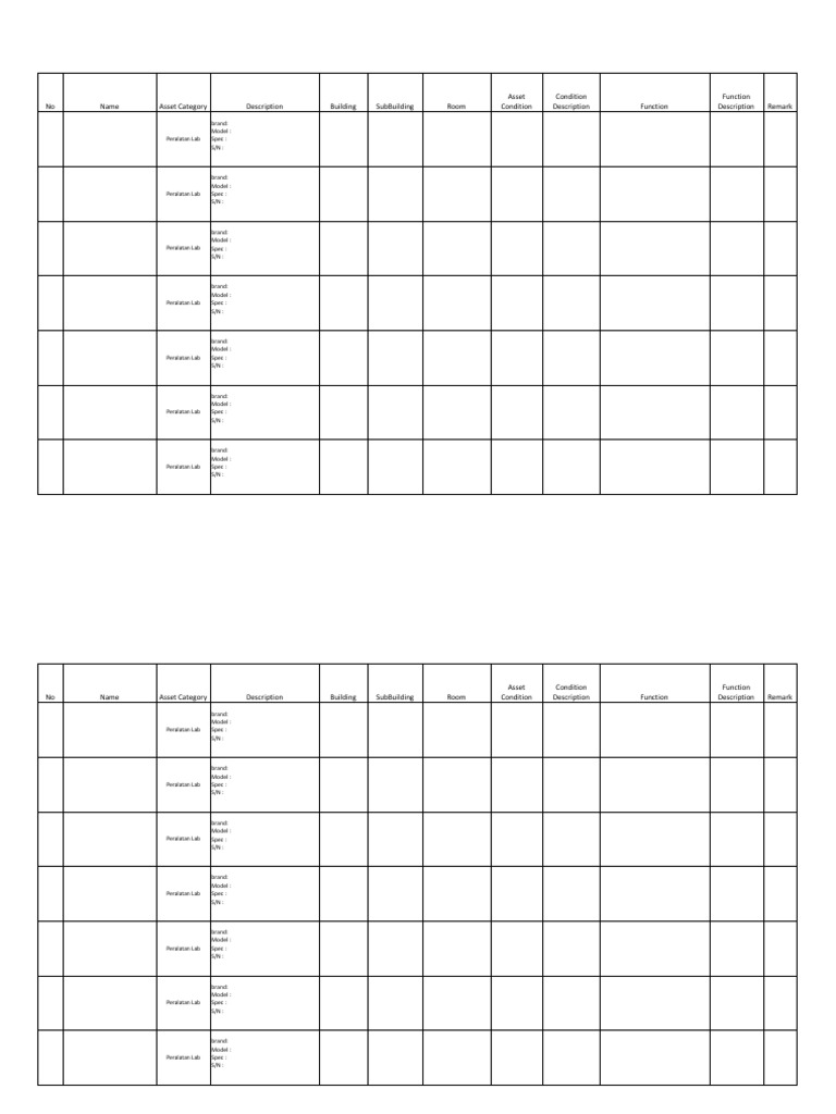 No Name Asset Category Description Building Subbuilding Room Asset ...