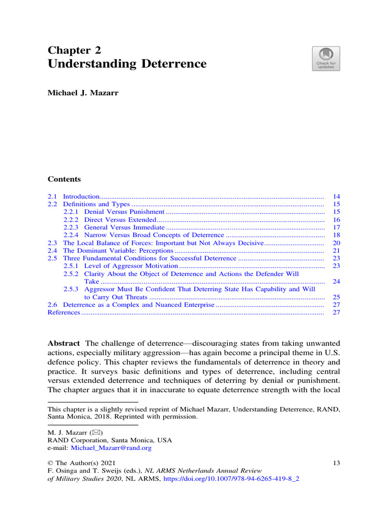 Understanding Deterrence Fundamentals | PDF | Deterrence Theory | Crime ...