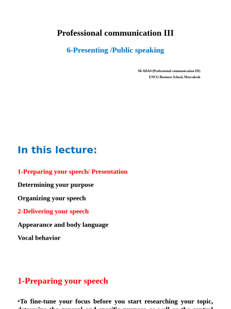 7 - Public Speaking Anglais English To Improve Your Comunication | PDF ...