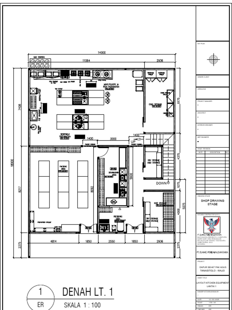 Layout Dapur Sehat Pak Agus14x18m Tanasitolo (Ds - assorajang-WAJO) | PDF | Technical Drawing ...