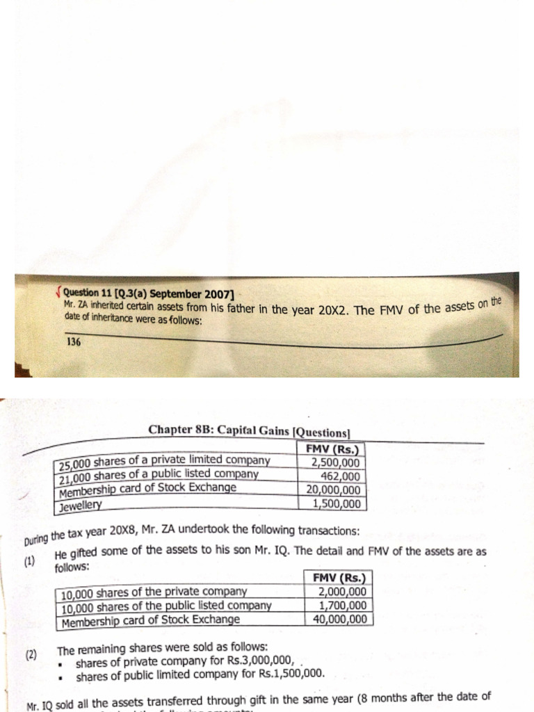 Capital Gain Practice-1 | PDF