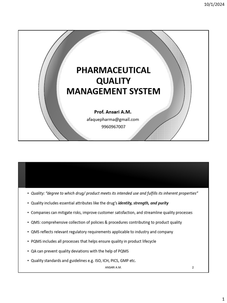 Quality Management System (QMS) | PDF | Six Sigma | Quality Management ...