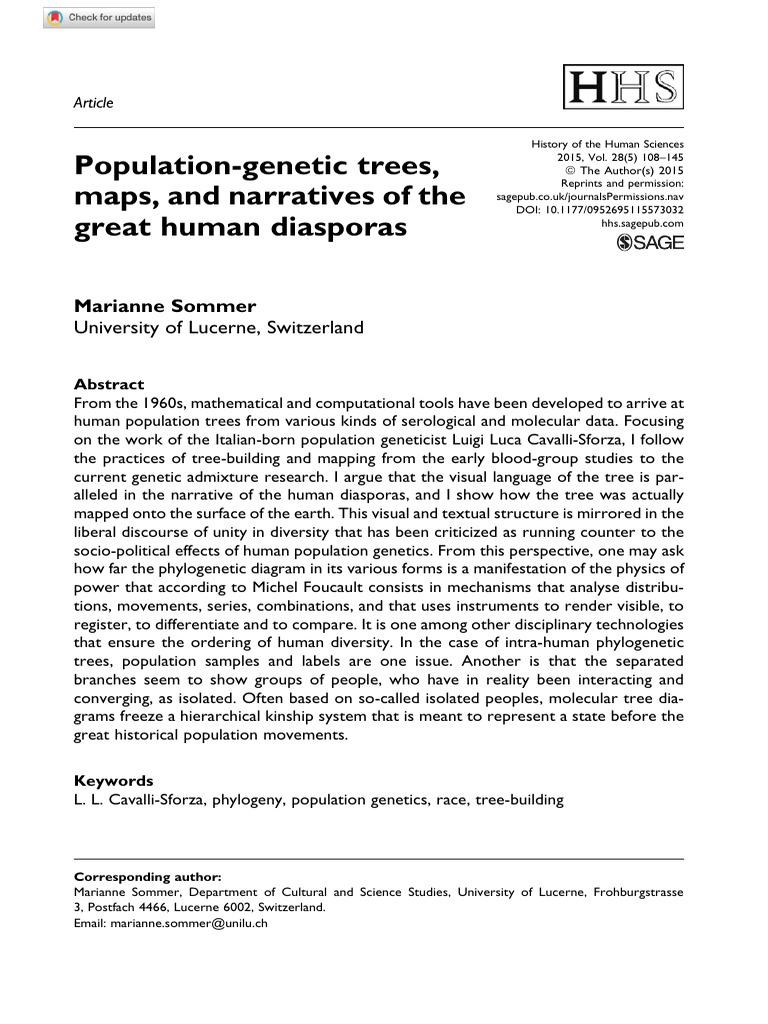 Population-Genetic Trees, Maps, and Narratives of The Great Human ...