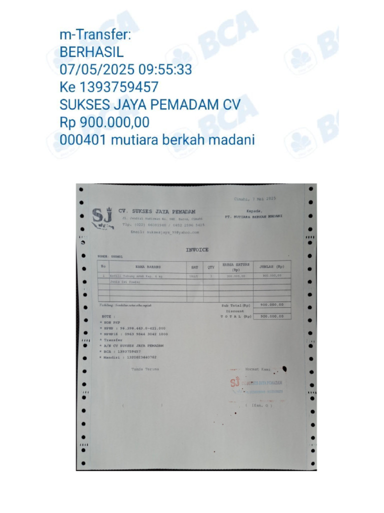 invoice pembelanjaan APAR | PDF