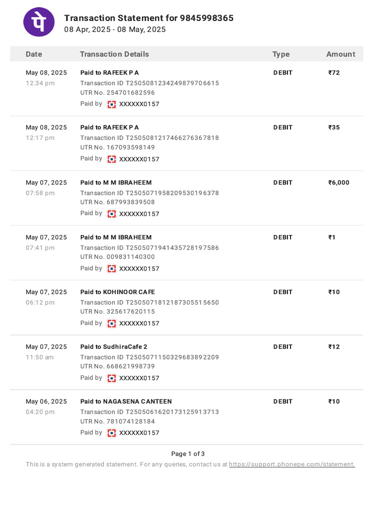 PhonePe Statement Apr2025 May2025 | PDF