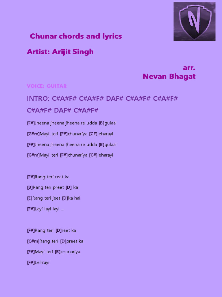 Chunar Chords and Lyrics | PDF