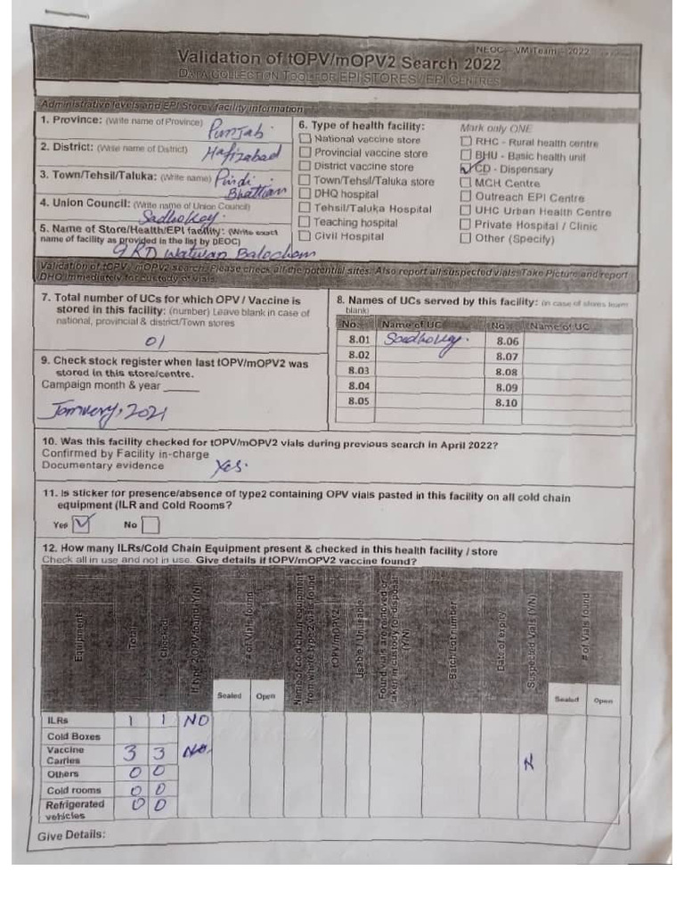 Validation of Type 2.GRD Balochan Watwan .Pindi Bhattian | PDF
