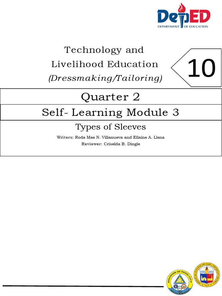 TLE Dressmaking10 Q2 M3 | PDF | Seam (Sewing) | Aesthetics