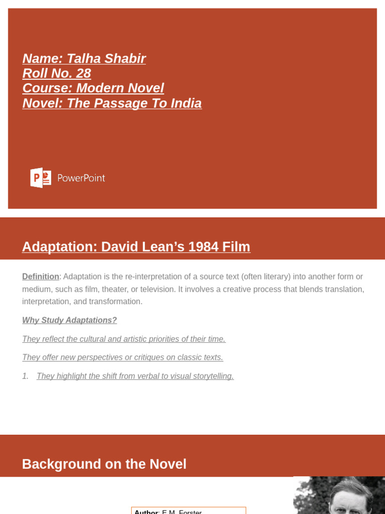A Passage to India: Novel vs. Film Analysis | PDF
