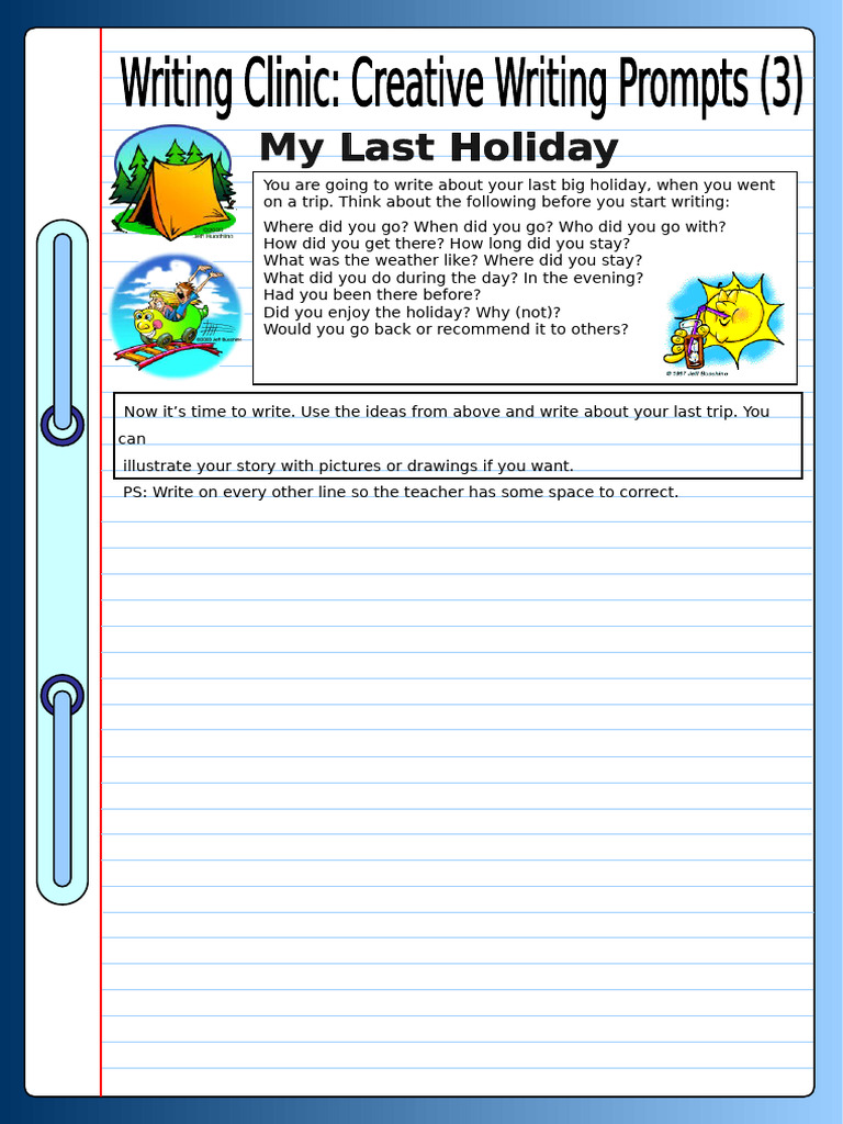Writing Clinic Creative Writing Prompts 3 My Last Fun Activities Games ...