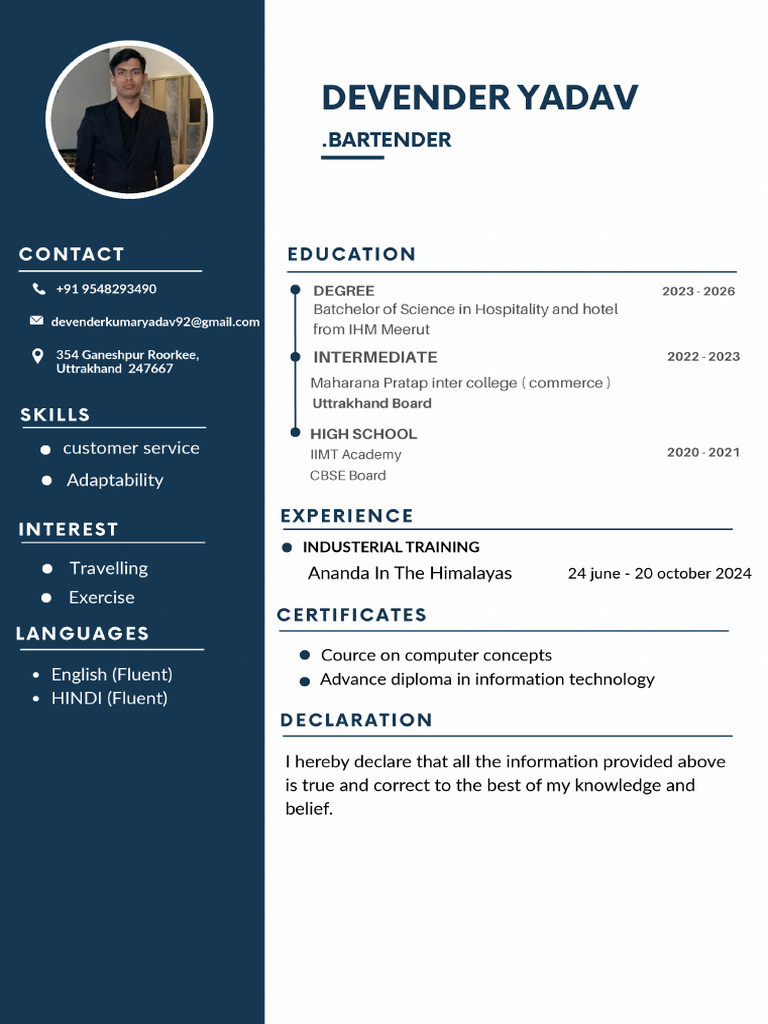 Devender Yadav Resume | PDF