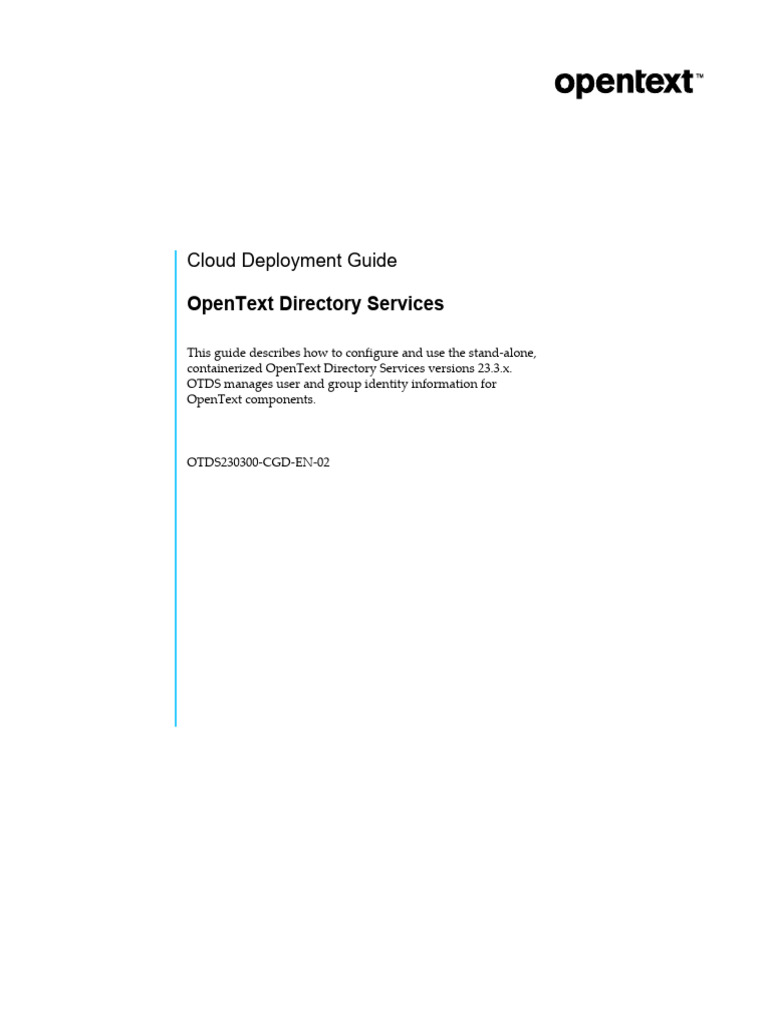 OpenText Directory Services CE 23.3 - Cloud Deployment Guide English ...