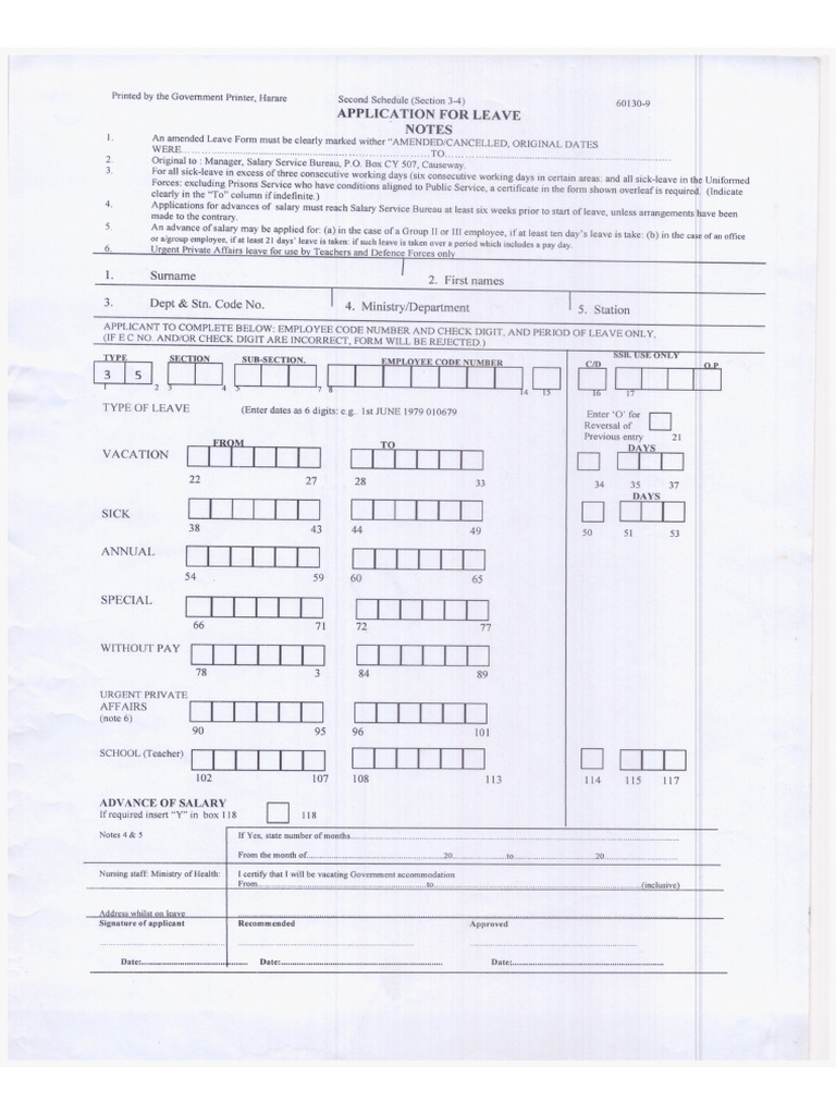 Sick Leave Forms | PDF