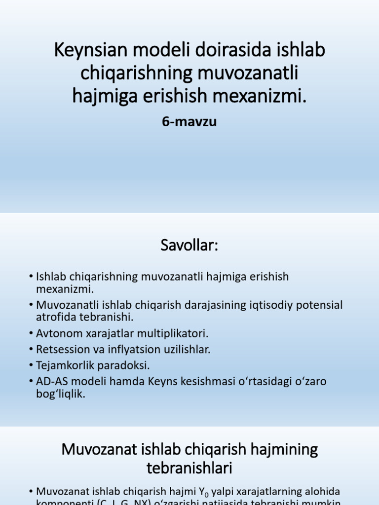 Keynsian Modeli | PDF