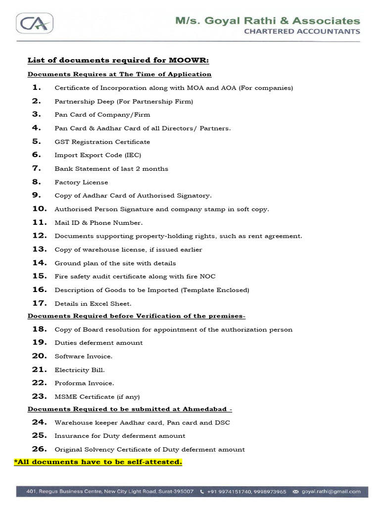 Essential Documents for MOOWR Application | PDF