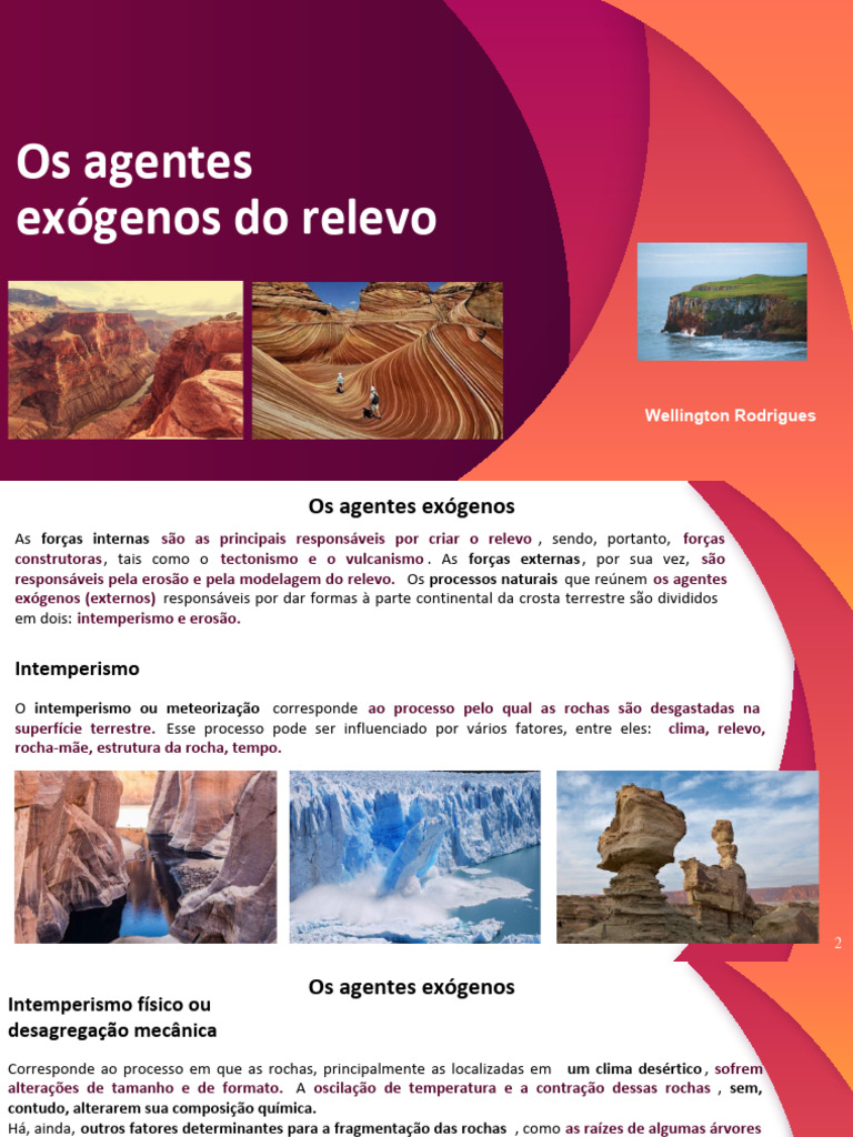 Os Agentes Exógenos Do Relevo | PDF | Erosão | Intemperismo