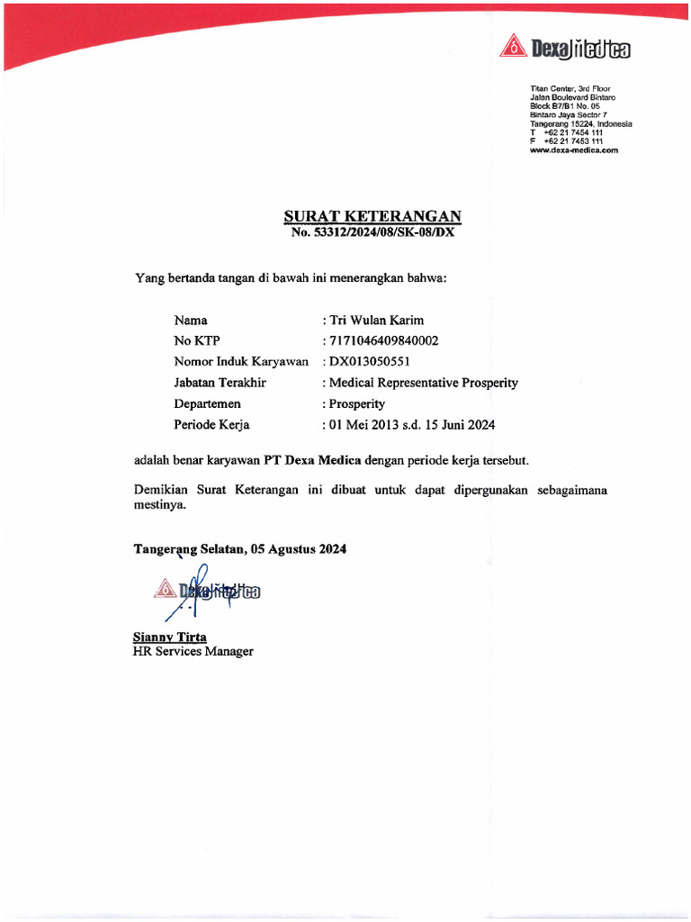 SurKet Bht - Tri Wulan Karim - MR Prosperity | PDF