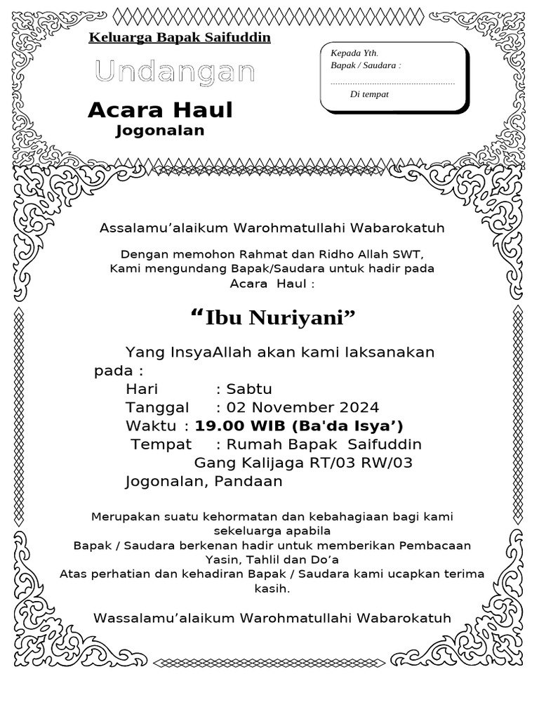 Acara Haul Acahaul Berapa Bulan Lengkap Dengan Data | PDF