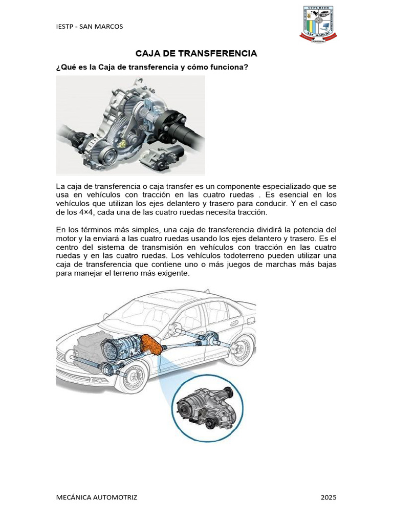 Funcionamiento De La Caja De Transferencia Pdf Tracción En Las