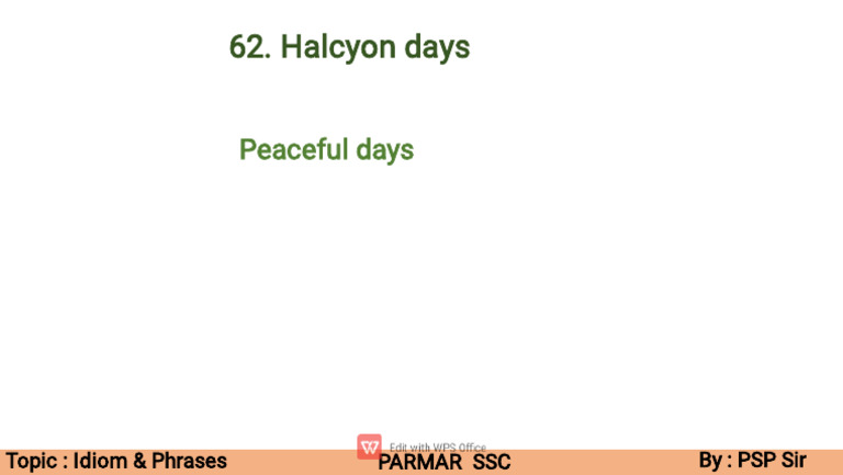 Halcyon Days | PDF