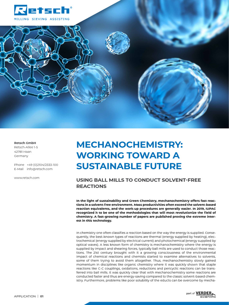 Mechanochemistry - Working Toward A Sustainable Future - Using Ball ...