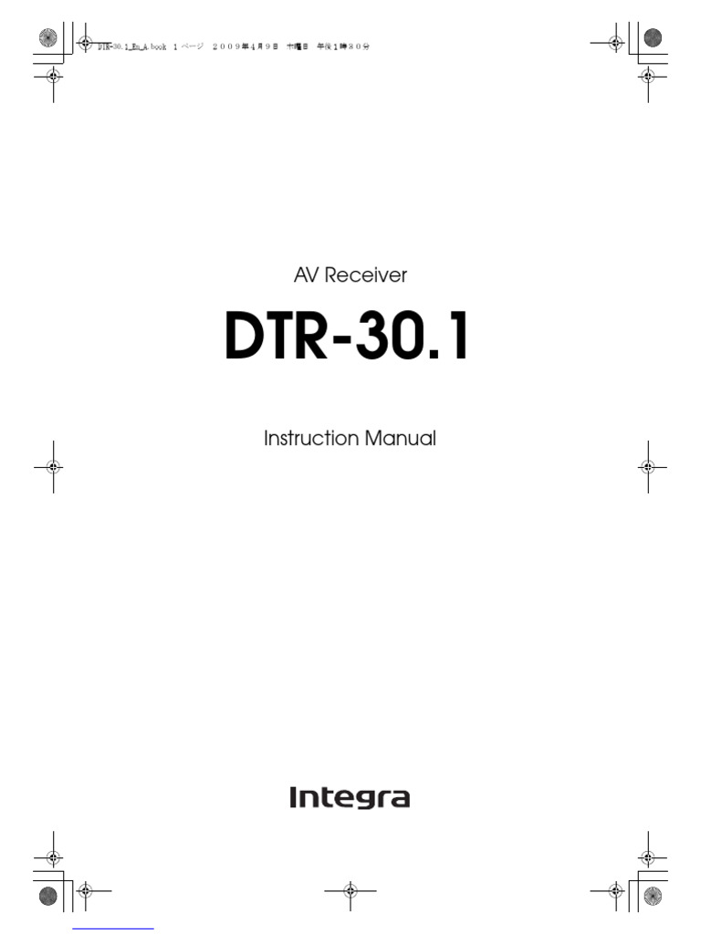 Integra dtr301 | PDF | Manufactured Goods | Electronics
