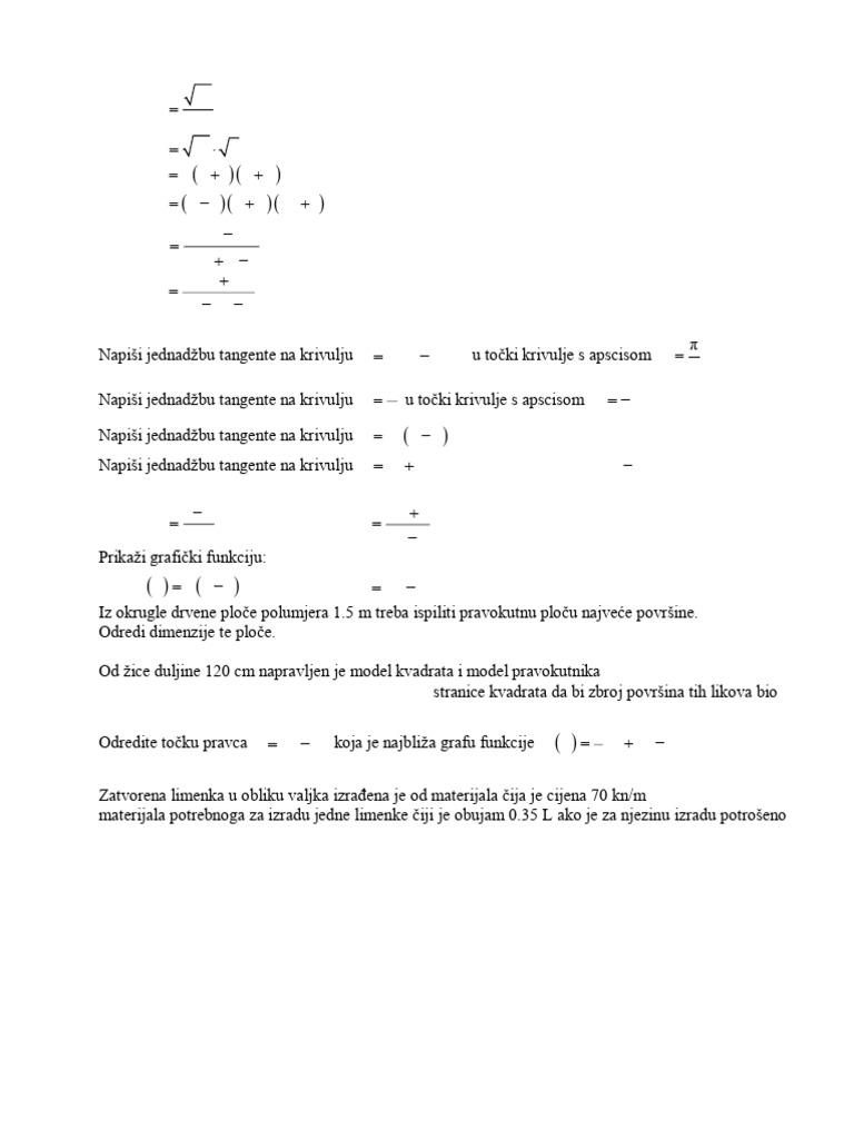 Derivacije - Ponavljanje | PDF