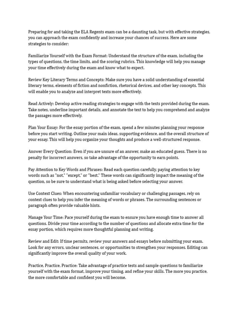 ELA Regents Prep and Time | PDF | Genetically Modified Organism ...