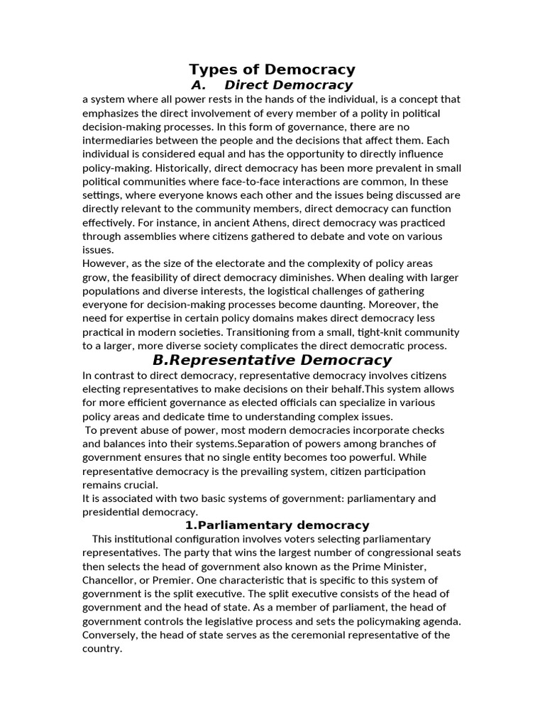 Direct Democracy Places All Power in The Hands of | PDF | Democracy ...