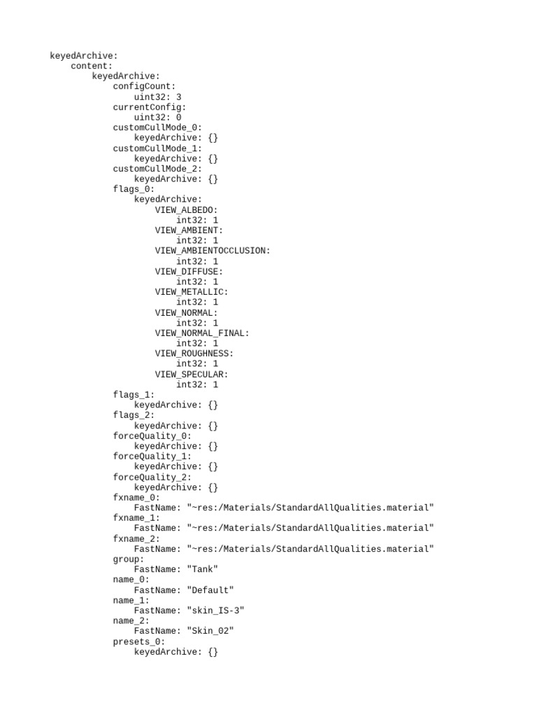Tank Material Configuration Data | PDF