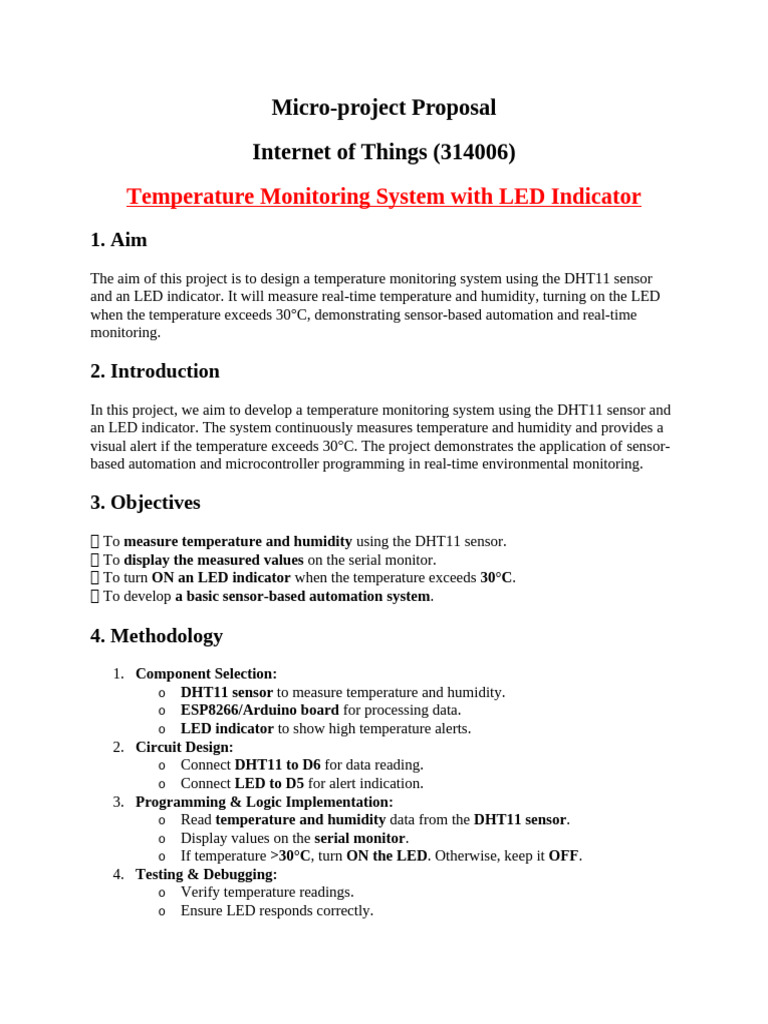IoT MP Proposal | PDF