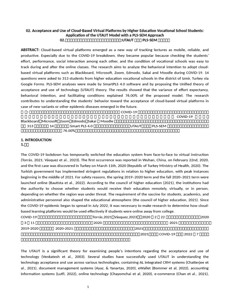 02.acceptance and Use of Cloud-Based Virtual Platforms by Higher ...