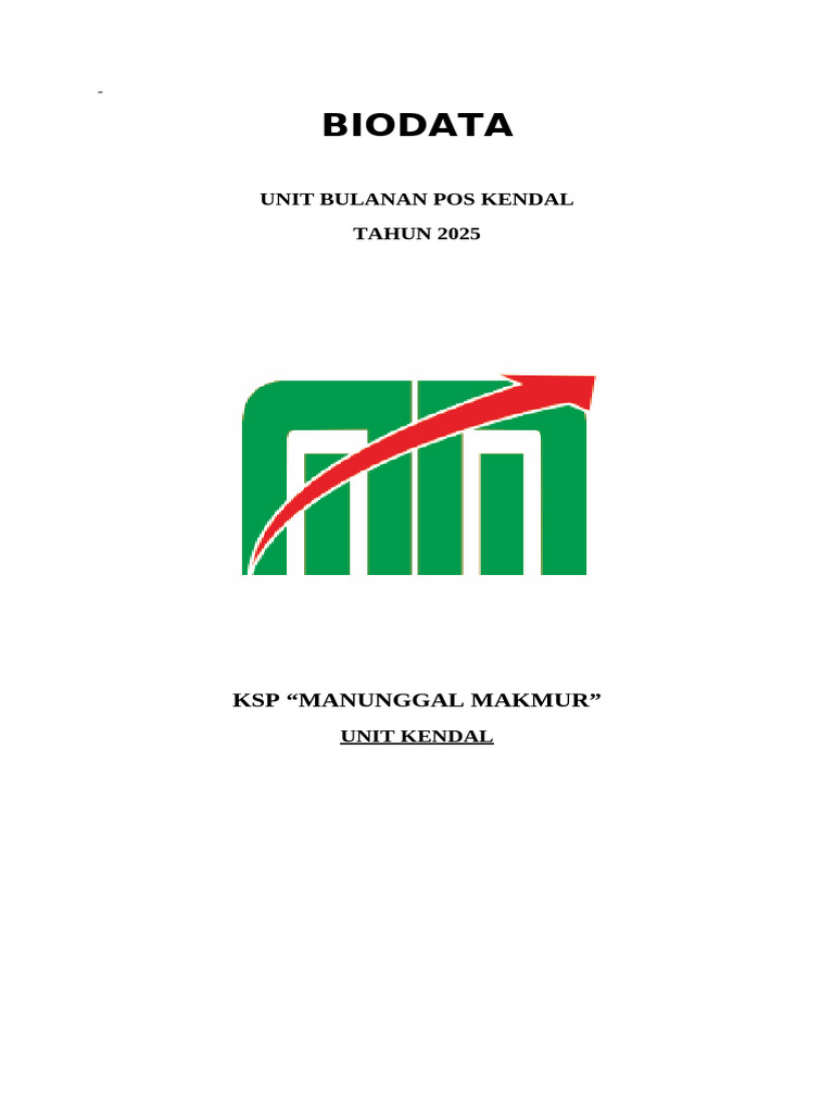 Template Cover Biodata | PDF