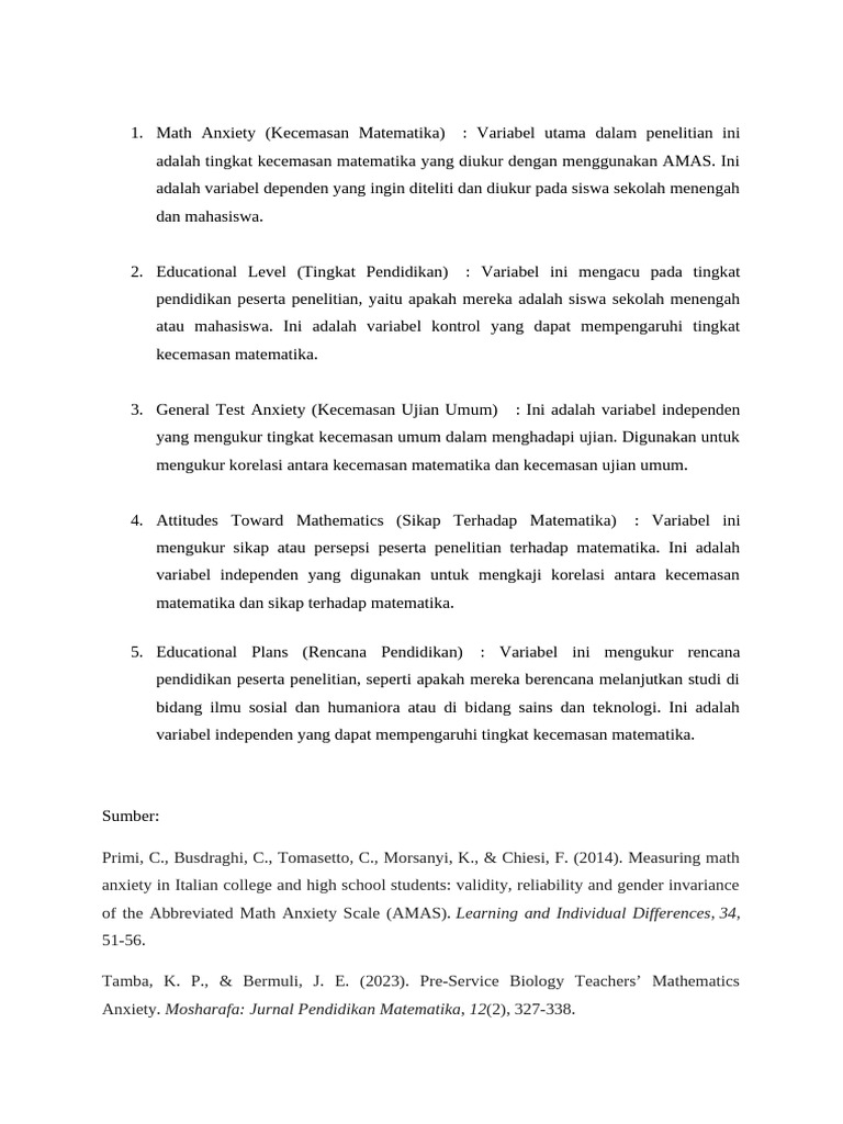 Definisi Variabel | PDF