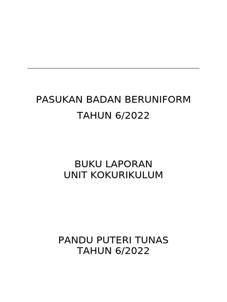 Draf Buku Laporan Akt Kokurikulum 2022 | PDF
