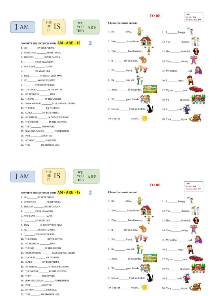 tobe-am-is-are | PDF