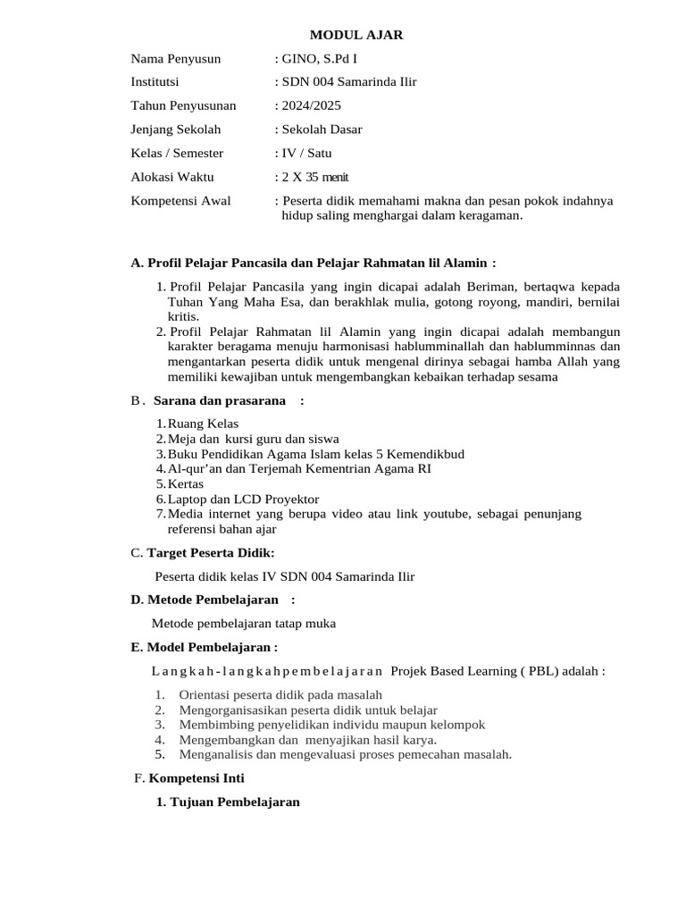 Modul Ajar SSK | PDF